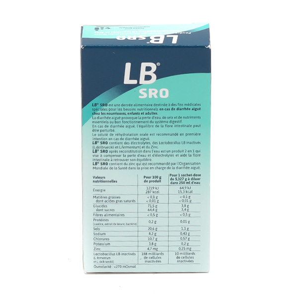 LB SRO soluté de réhydratation orale sachets - Diarrhée aiguë